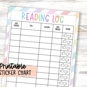 School Reading Log, Reading Reward Chart, 20 Minute Daily Homework ...