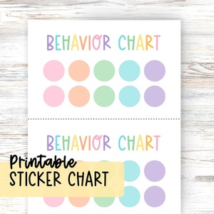 Printable Rainbow Reward Chart for Kid Sticker Chart Positive Behavior ...