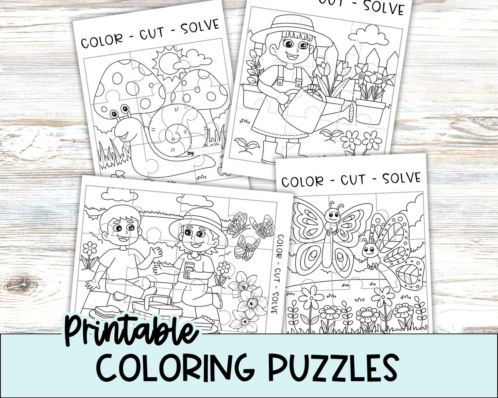 Spring Coloring Bundle, Coloring Puzzles, Bookmarks, by Number, Dot ...