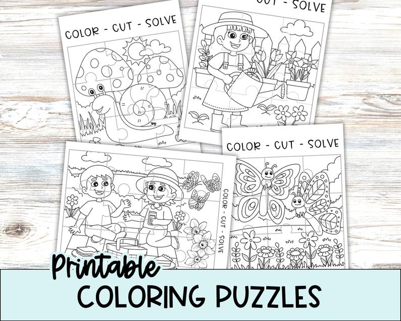 Spring Coloring Bundle, Coloring Puzzles, Bookmarks, by Number, Dot ...