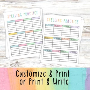 Printable Spelling Worksheet Spelling Practice Teacher Resource ...