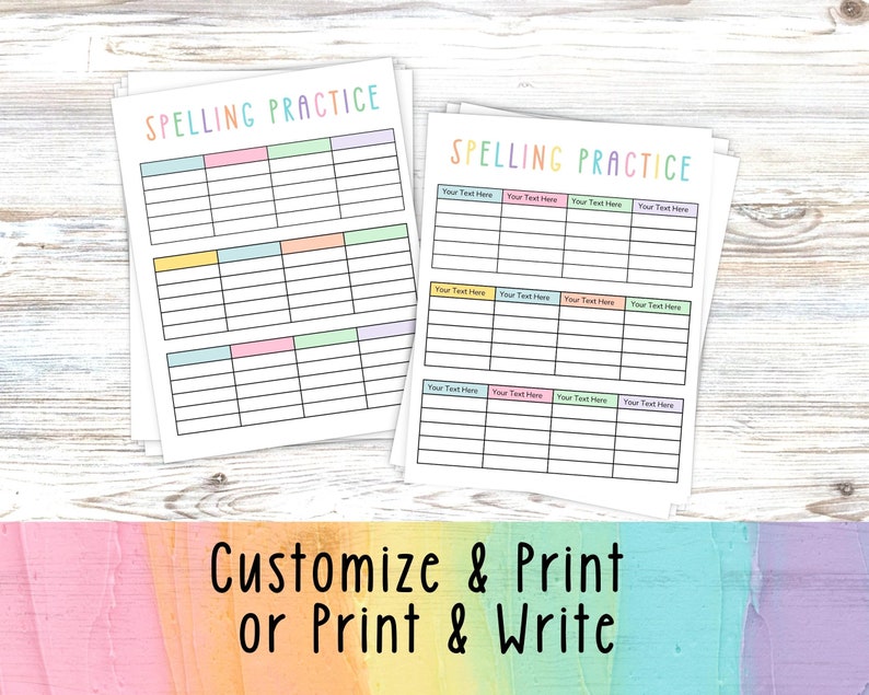 Printable Spelling Worksheet Spelling Practice Teacher Resource ...