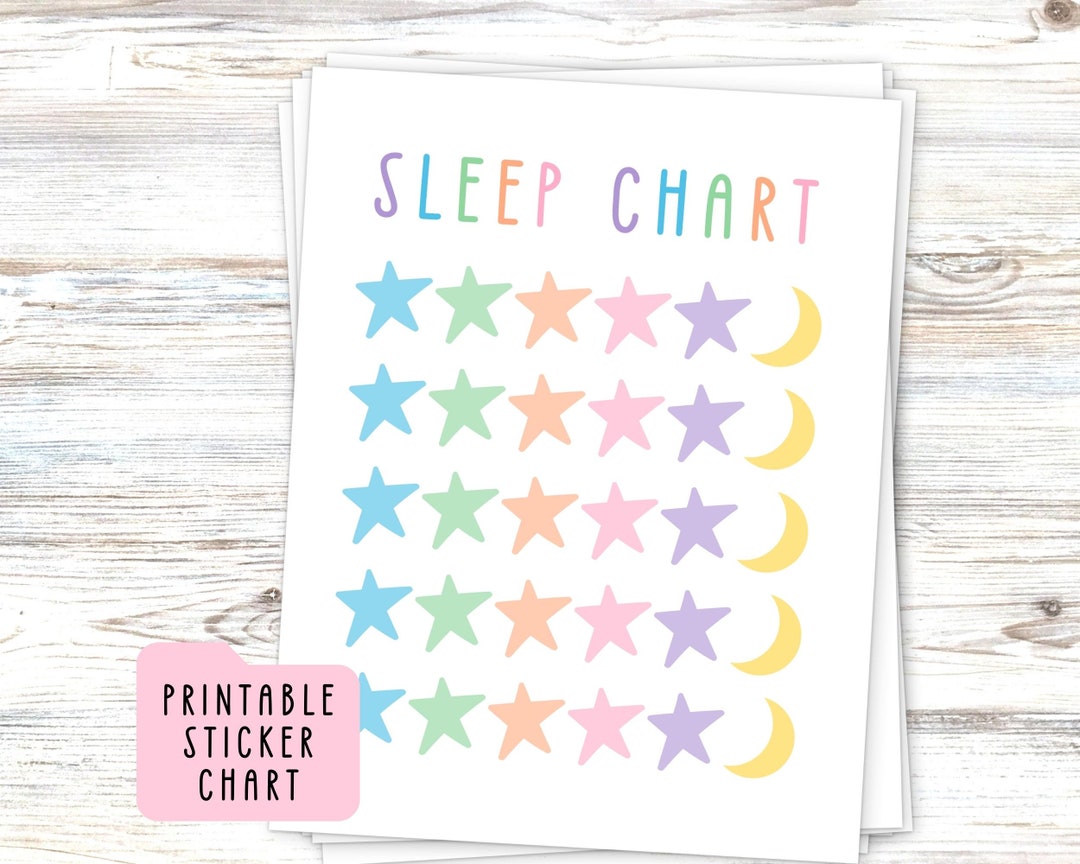 Sleep Chart Toddler Stay in Bed Sticker Chart Printable Reward - Etsy