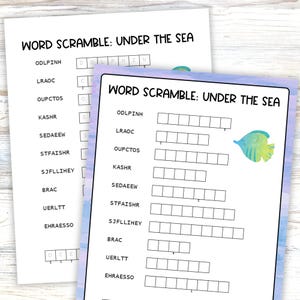 Sea Creatures Printable Activities, Word Search & Scramble, A-Z Race ...
