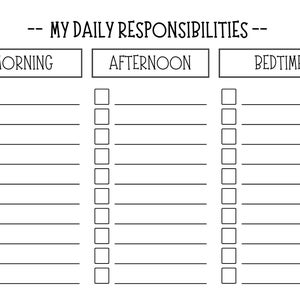 Daily Routine Checklist, Editable or Printable Chore Chart ...