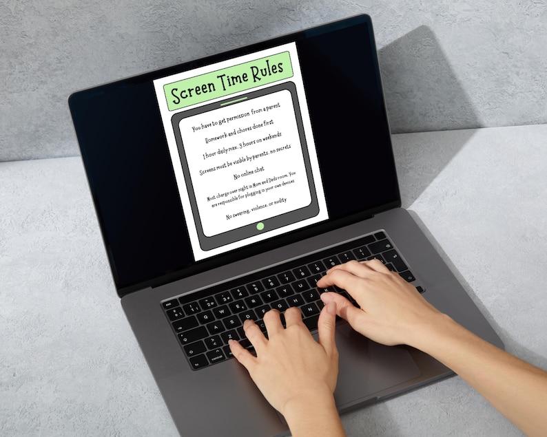 Screen Time Rules Editable Template, Screen Safety Rules Families and ...