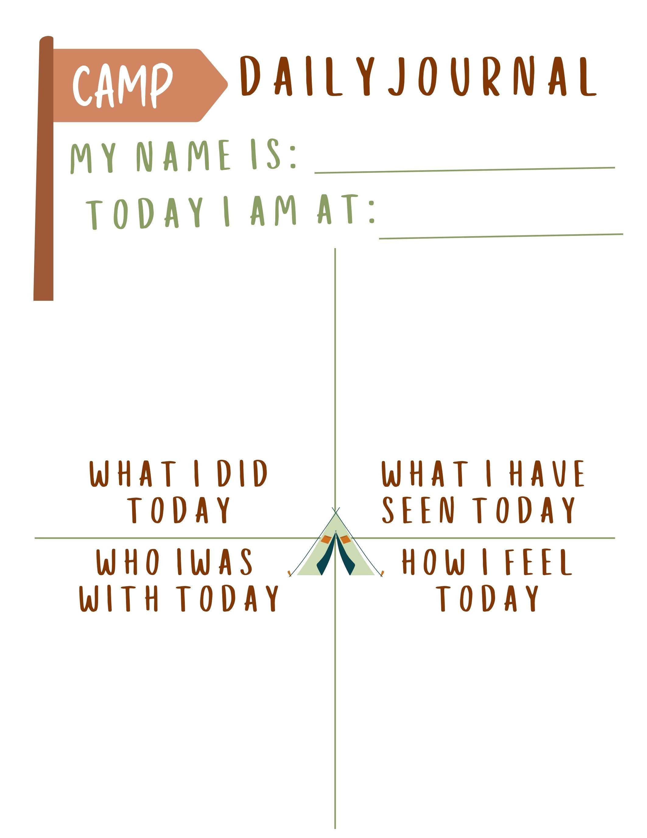 Printable Bucket List & Summer Camp Reflection Prompted - Etsy