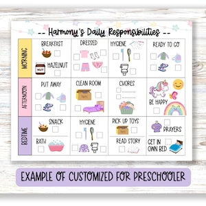 Editable Daily Routine Kids Visual Schedule Morning Schedule Afternoon ...