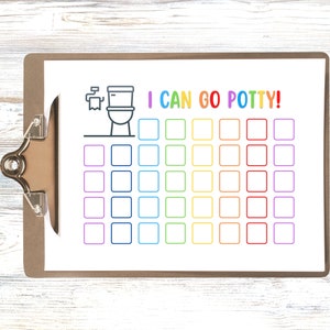 Potty Training Sticker Chart, Toddlers Rainbow Reward System, Printable ...