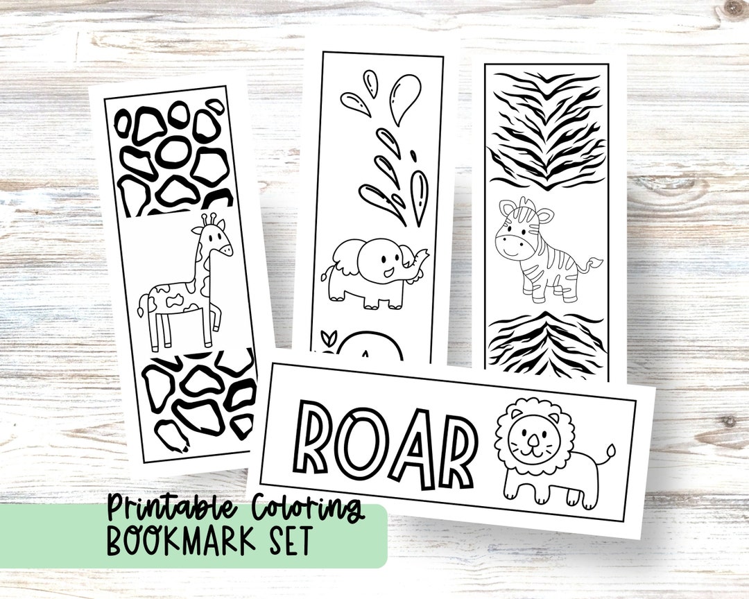 Jungle Bookmark Set Animal Theme Birthday Party Favor, Toddler & Kids ...