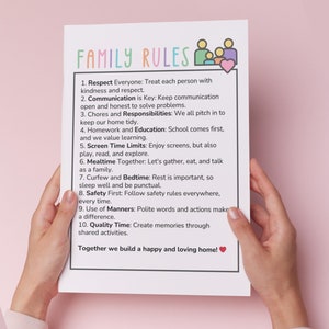 Family House Rules Sign Editable Template, Printable Posters Families ...