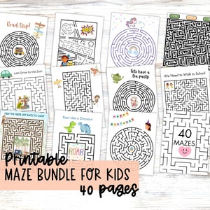 Mazes for Kids Puzzle Book Printable Activity Pages Learning Activity ...