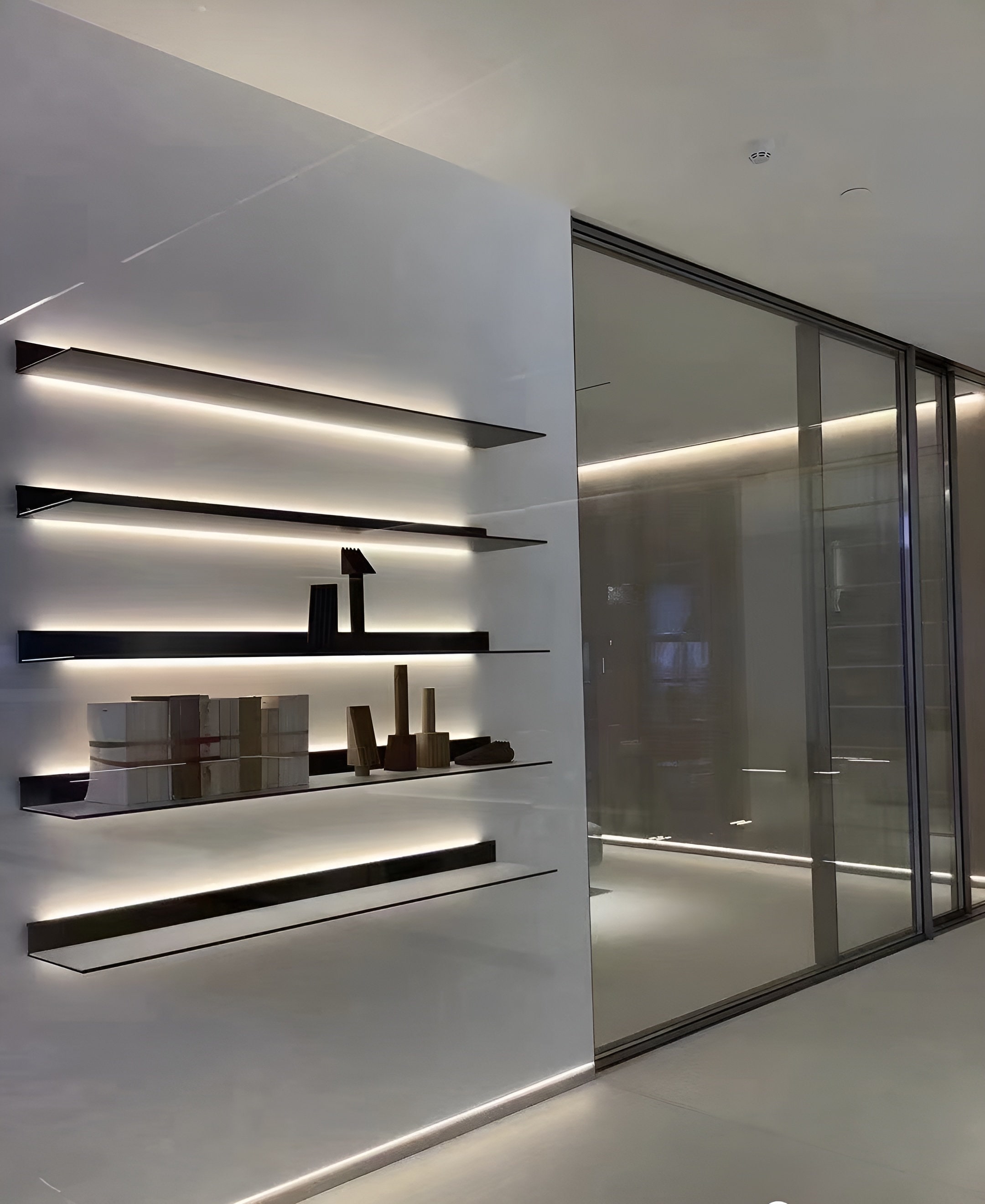 Double Recessed LED Built in Aluminum Floating Shelves - Etsy Australia