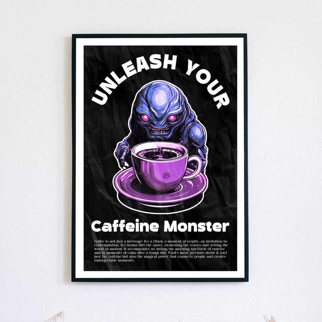 A Unique Coffee Poster: Perfect Wall Decor for Your Coffee Shop and a ...