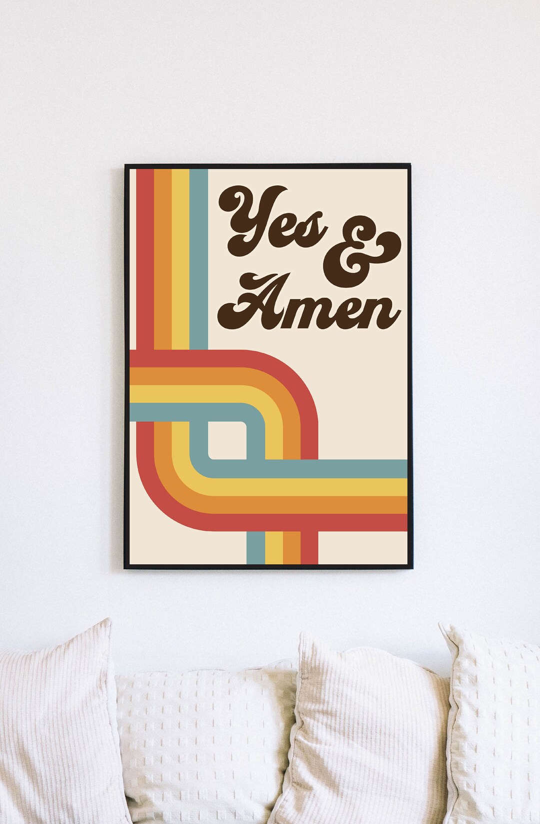 Retro Yes & Amen Poster Instant PNG Download Printable - Etsy