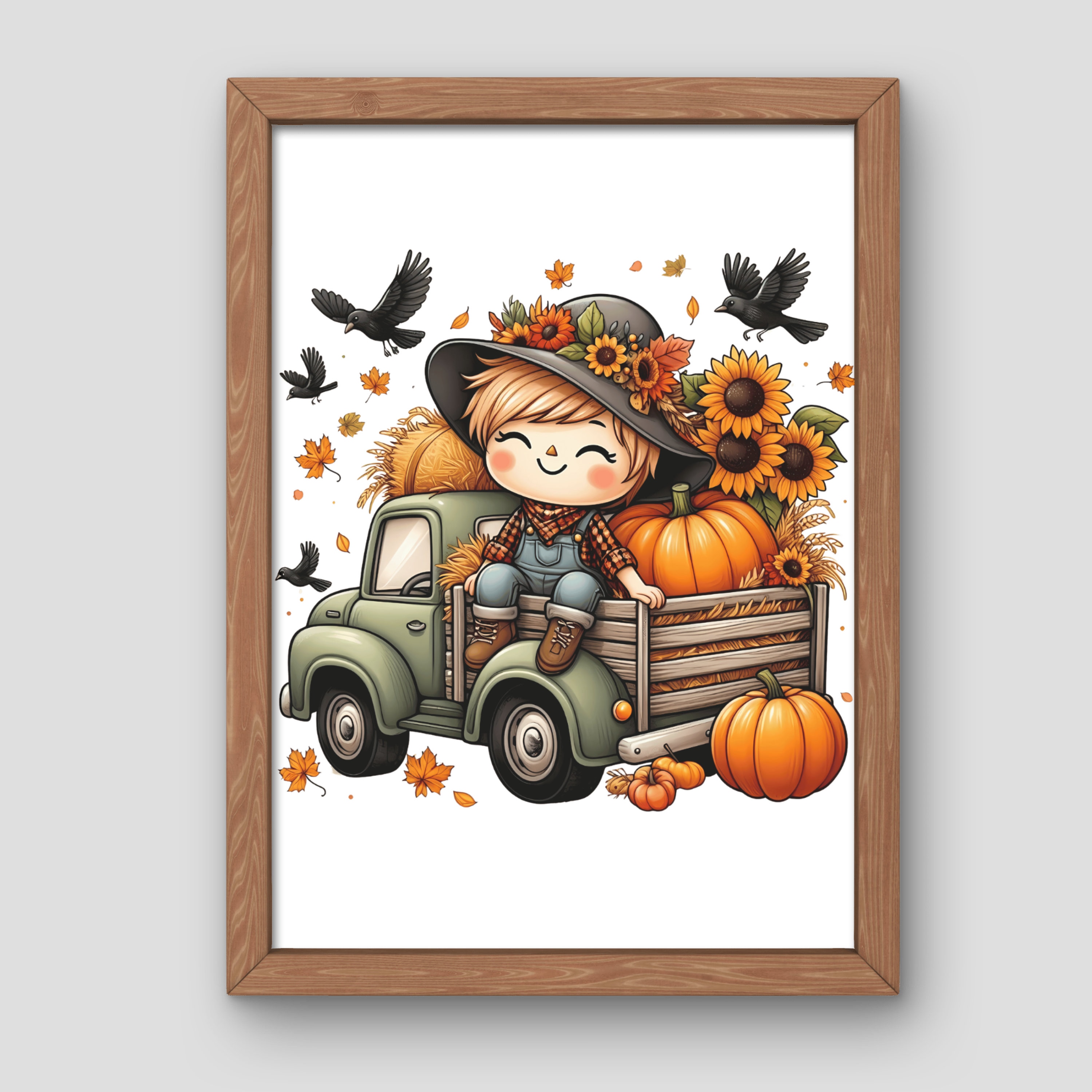 Cute Scarecrow, Fall Scarecrow, Pumpkin Print, Fall Decor, Sunflower ...