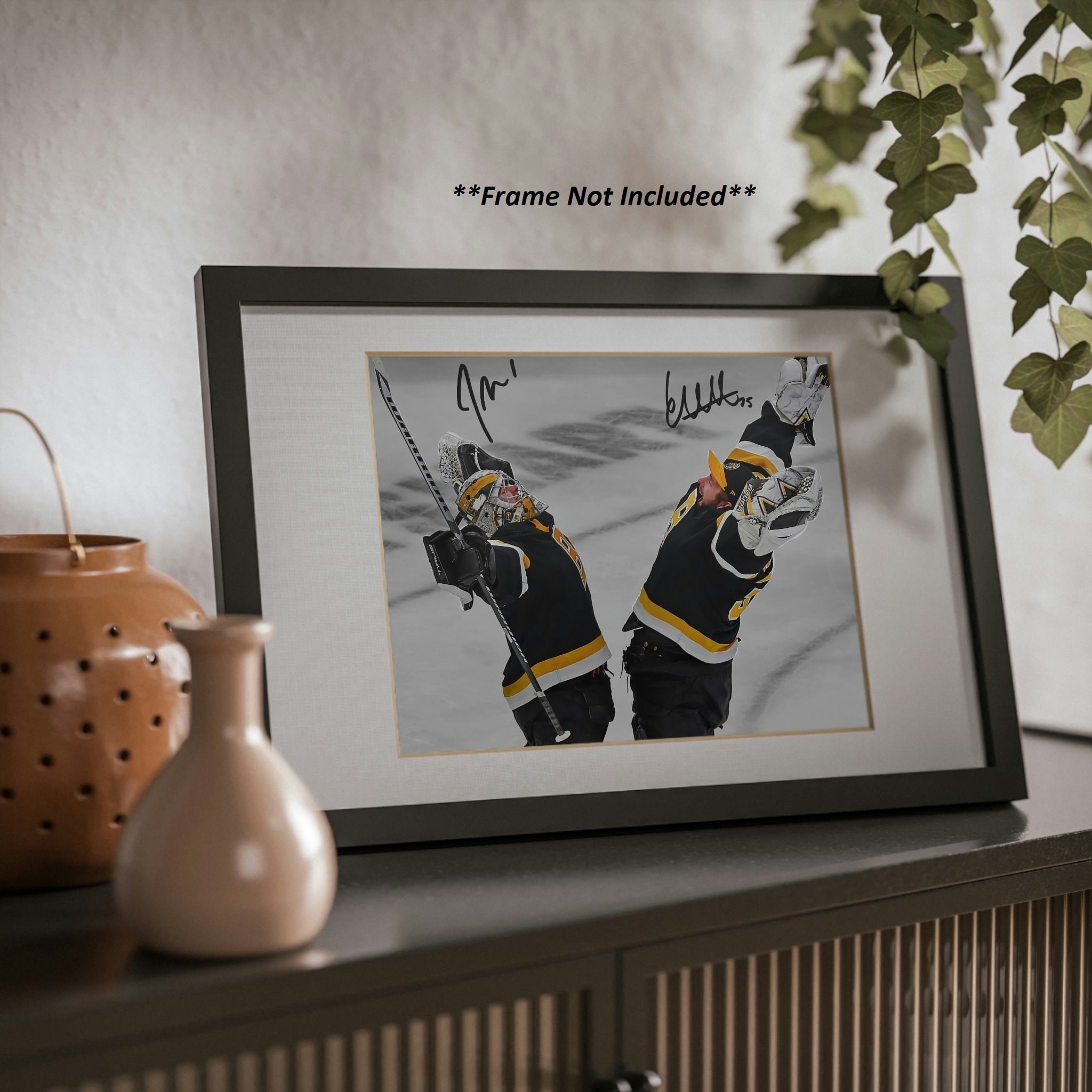 Jeremy Swayman Linus Ullmark Boston Bruins Victory Celebration Signed ...