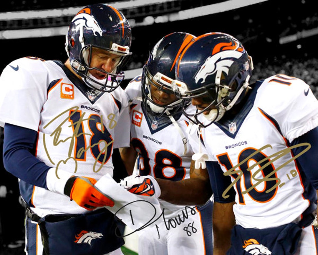 Peyton Manning Demaryius Thomas Emmanuel Sanders Denver Broncos Signed ...