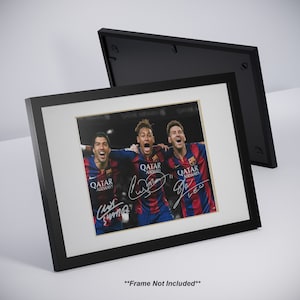 Lionel Messi Neymar Jr Luis Suarez Signed Photo Autograph Print Poster ...