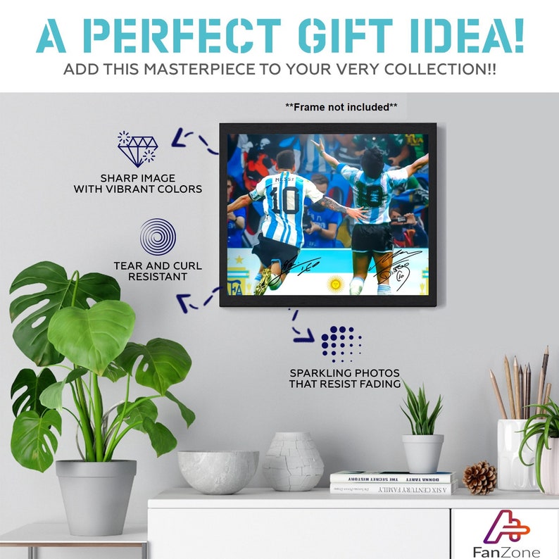 Diego Maradona Lionel Messi Signed Photo Autograph Print - Etsy