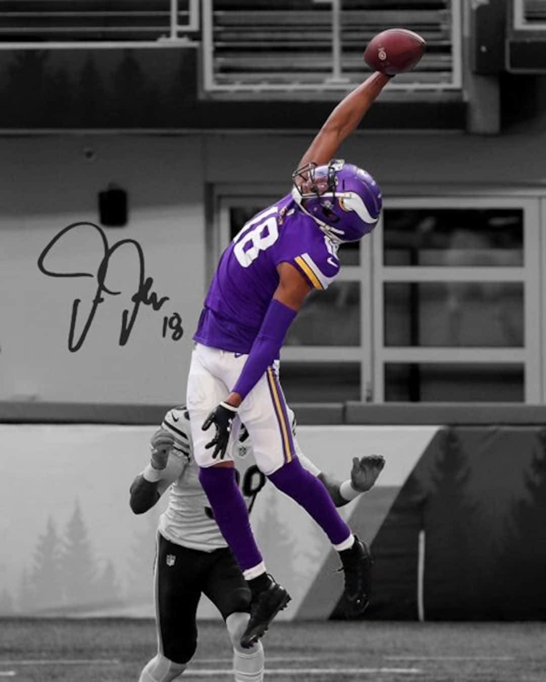 Justin Jefferson Minnesota Vikings Unreal One-handed Catch Signed Photo ...