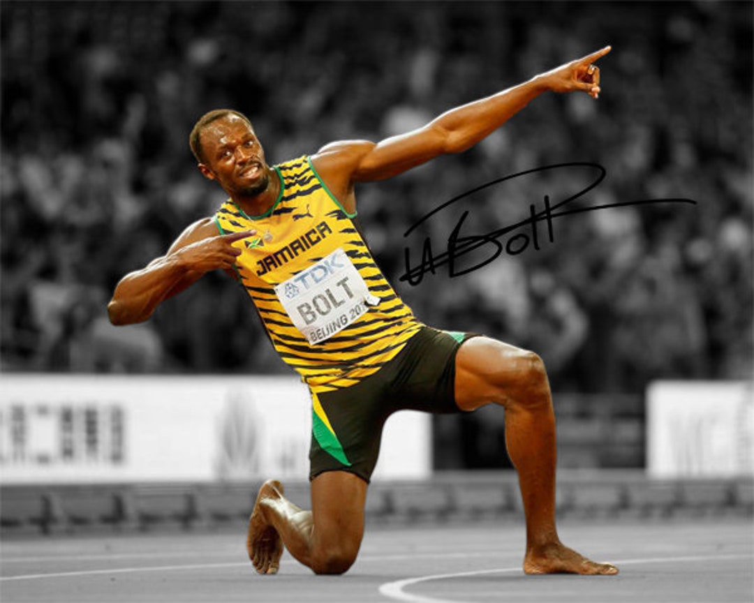 Usain Bolt Legendary Sprinter Signed Photo Autograph Print Poster Wall ...