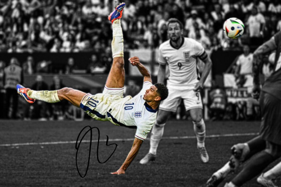 Jude Bellingham Bicycle Kick Soccer Star Printable Poster Wall Art Home ...