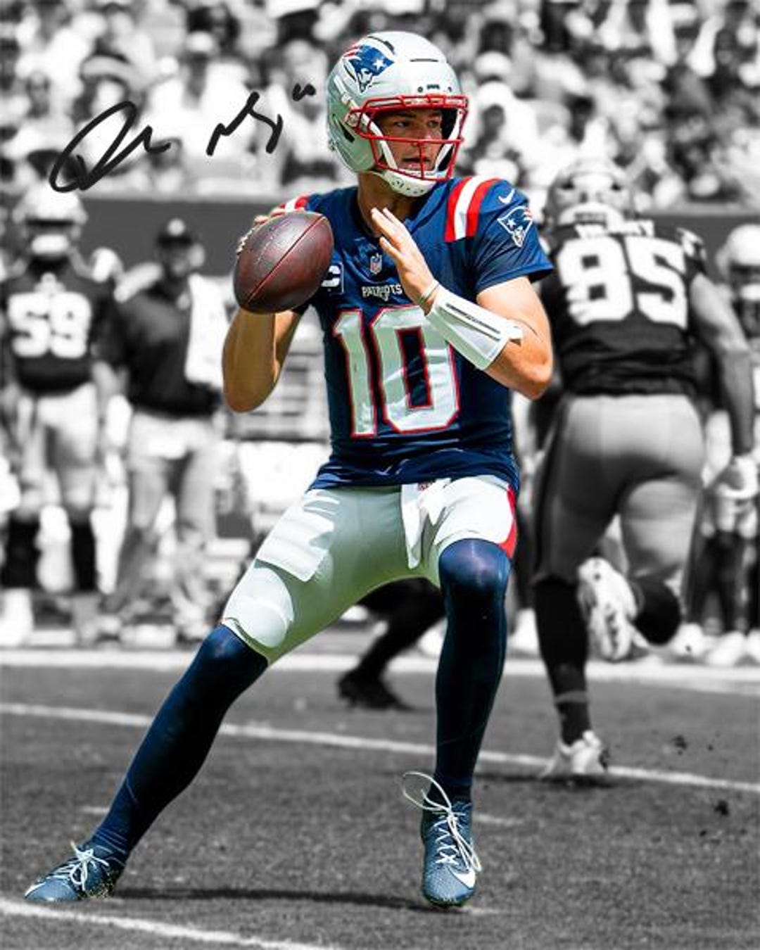 Drake Maye Patriots Signed Photo Autograph Print Poster Wall Art Home ...