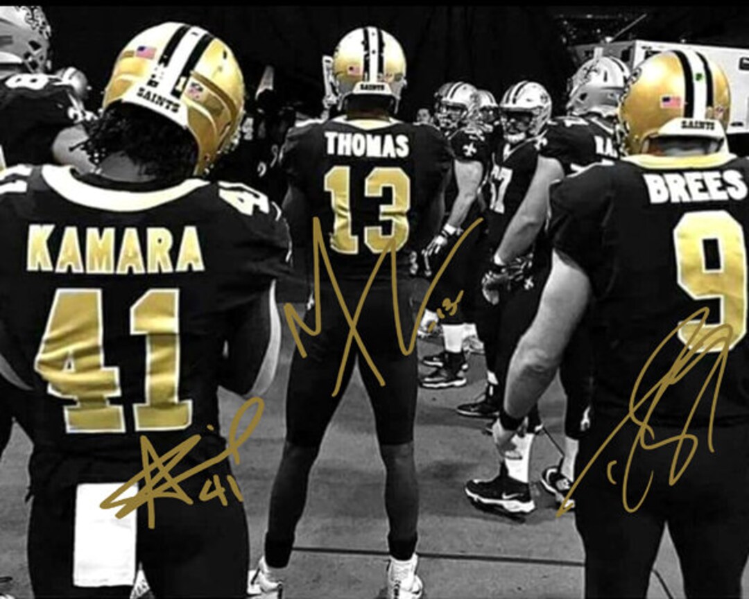 Drew Brees Alvin Kamara Michael Thomas New Orleans Saints Signed Photo ...