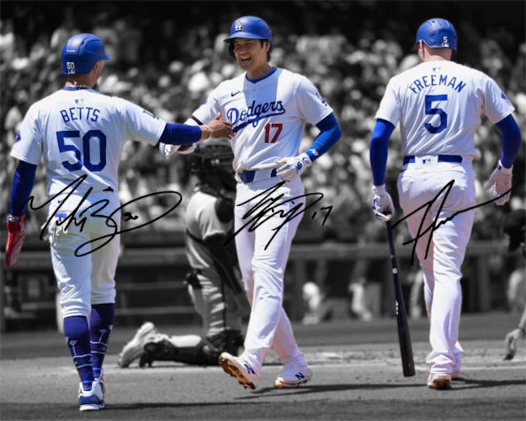 Mookie Betts Shohei Ohtani Trea Freeman Signed Photo Autograph Print ...