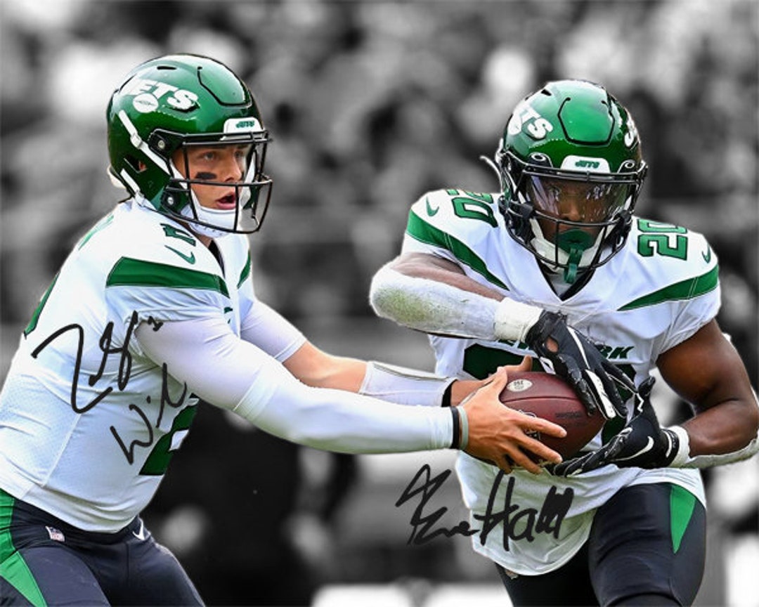 Zach Wilson Breece Hall New York Jets Signed Photo Autograph Print ...