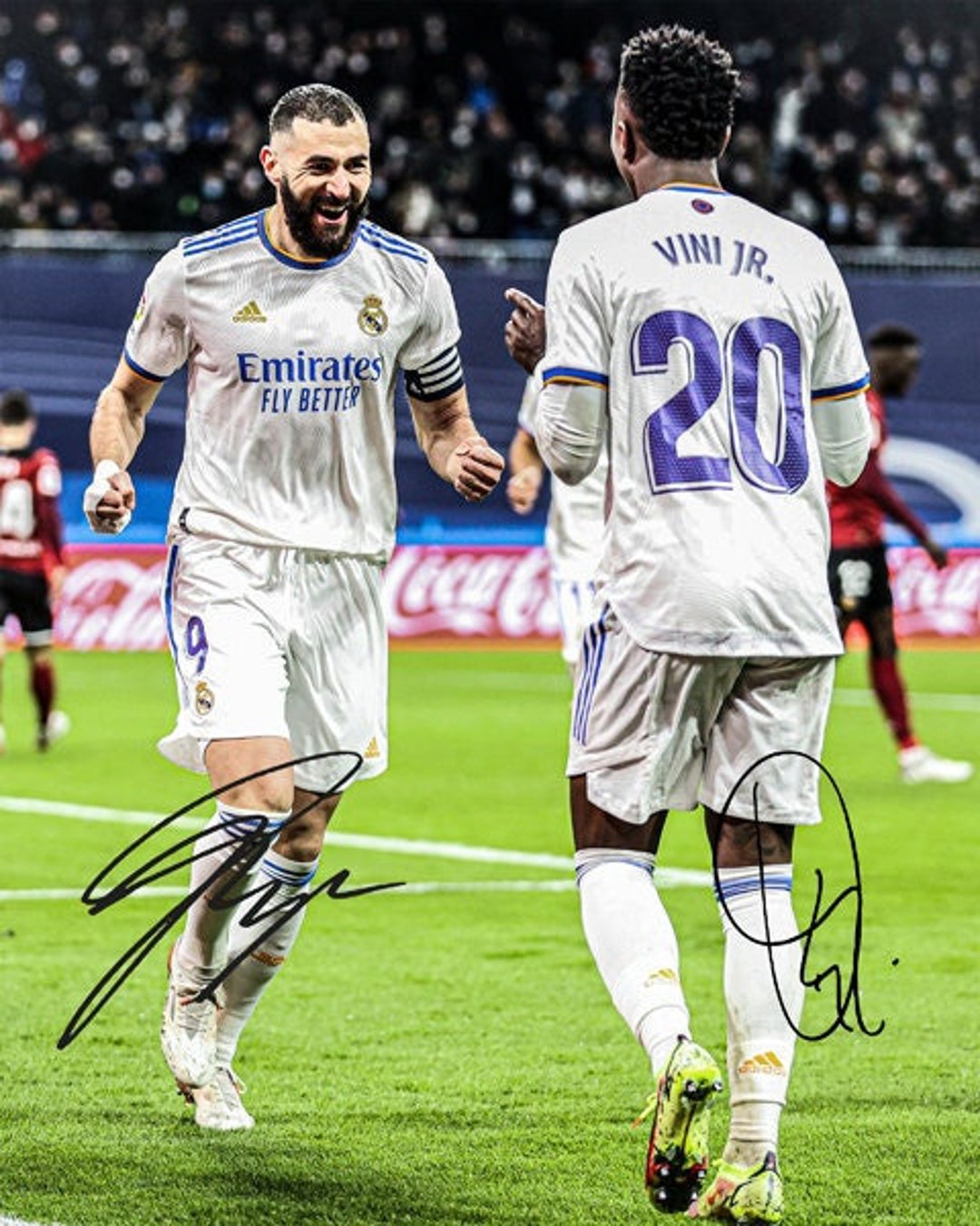 Karim Benzema Vinicius Jr Real Madrid Signed Photo Autograph Print ...