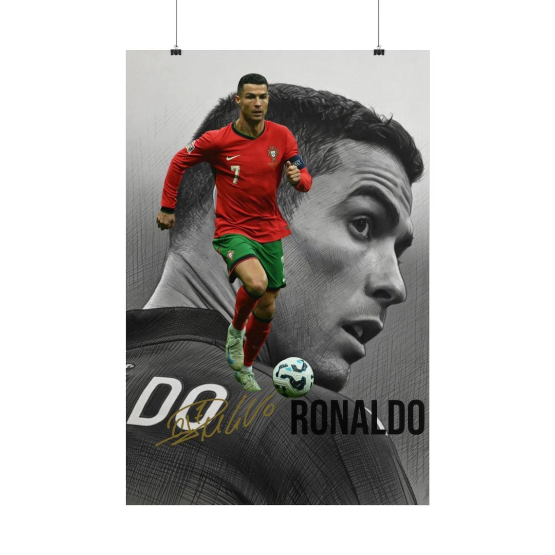 Cristiano Ronaldo Portugal Soccer Goat Printable Poster Wall Art Home ...