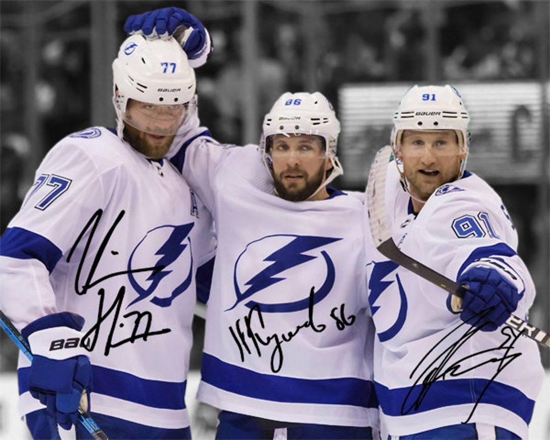 Steven Stamkos Victor Hedman Nikita Kucherov Tampa Bay Lightning Signed ...