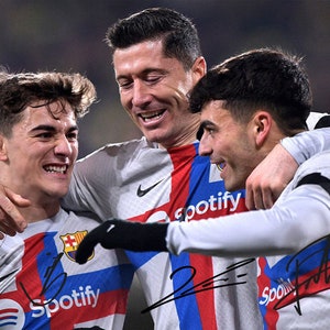 Robert Lewandowski Pedri Gavi Signed Photo Autograph Print Poster Wall ...