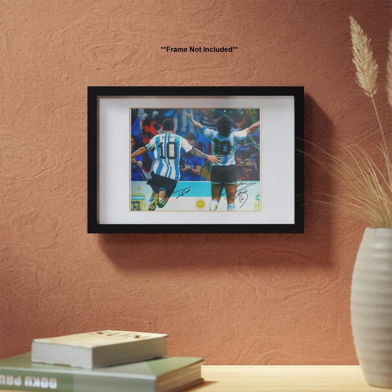 Diego Maradona Lionel Messi Signed Photo Autograph Print - Etsy