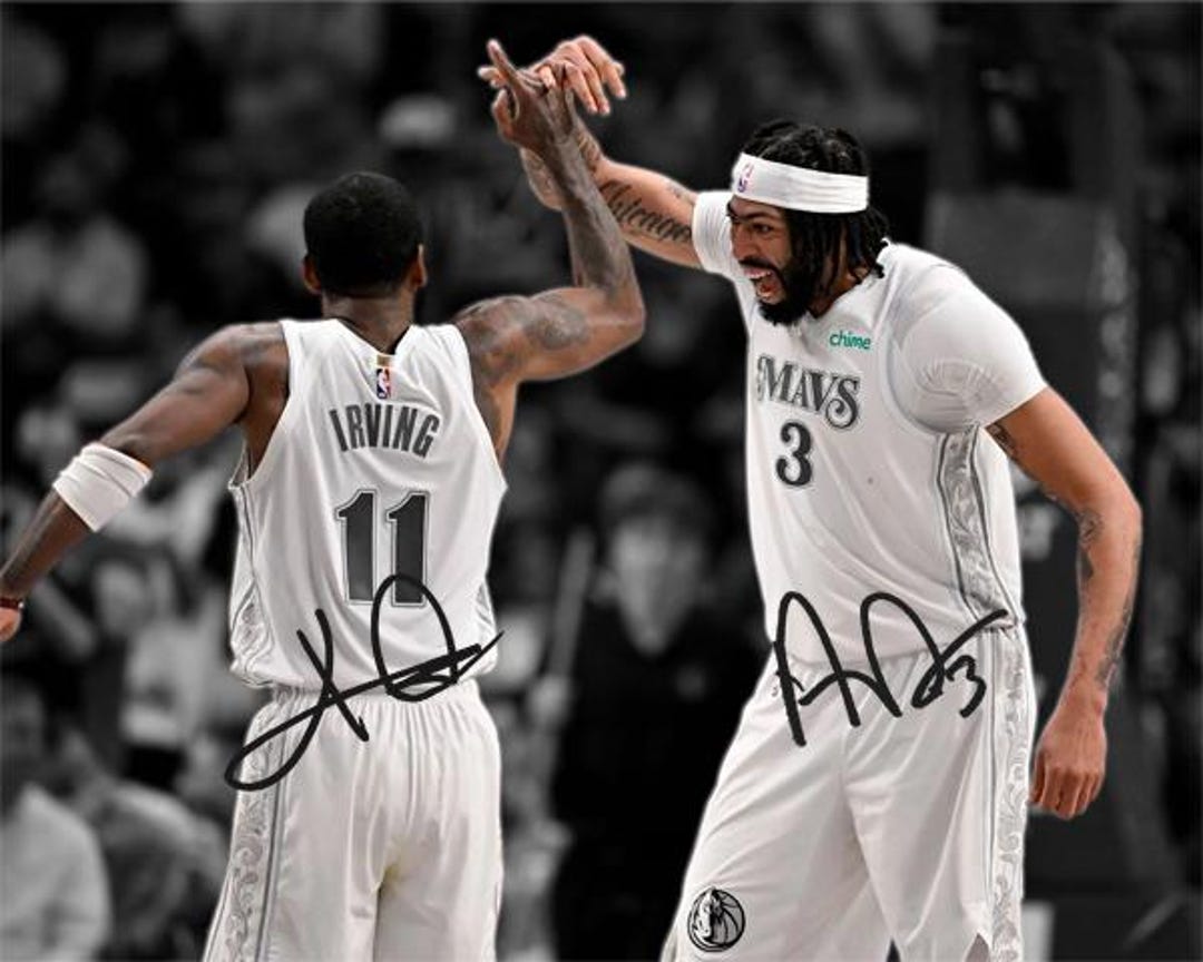 Kyrie Irving Anthony Davis Dallas Mavericks Signed Photo Autograph ...