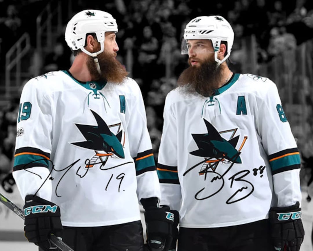 Joe Thornton Brent Burns W/ Iconic Beard San Jose Sharks Signed Photo ...