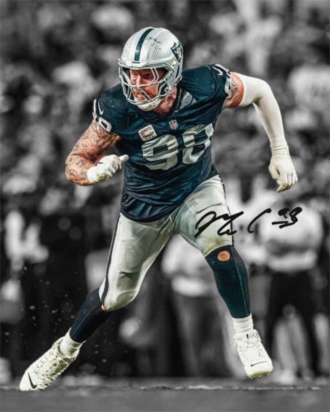 Maxx Crosby Las Vegas Raiders Signed Photo Autograph Print Poster Wall ...