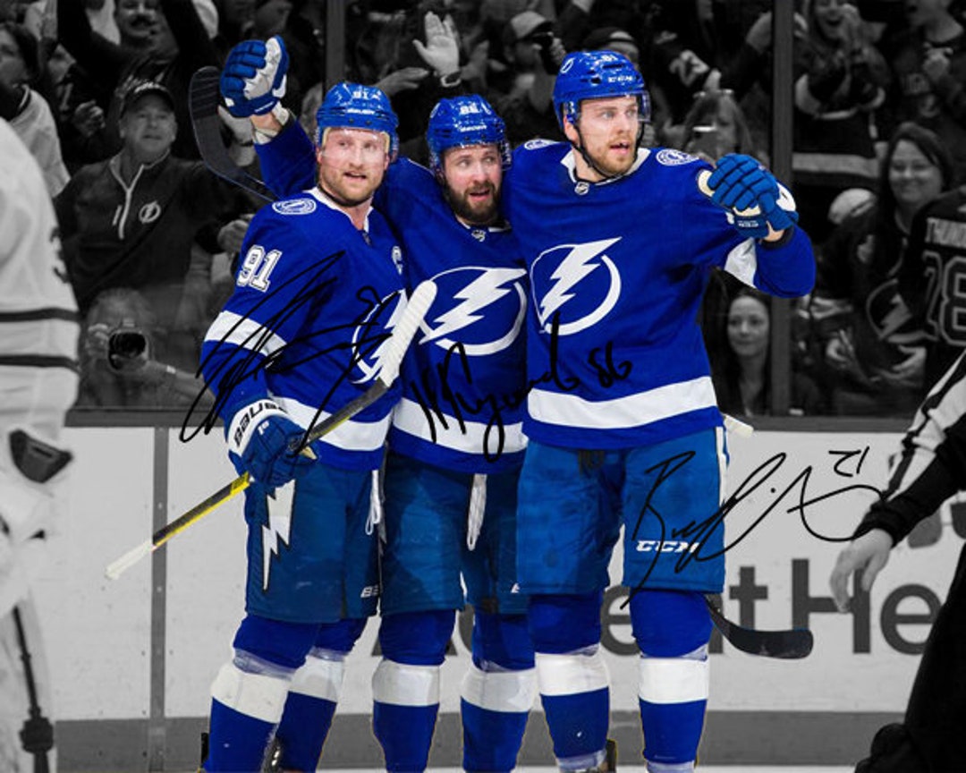 Steven Stamkos Nikita Kucherov Brayden Point Tampa Bay Lightning Signed ...