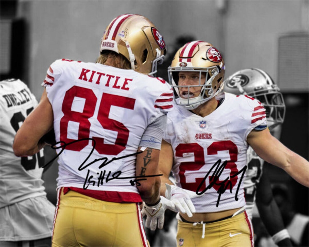 George Kittle Christian Mccaffrey Signed Photo Autograph Print Poster ...