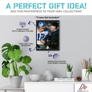 Roger Staubach Tom Landry Dallas Cowboys Signed Photo Autograph Print ...