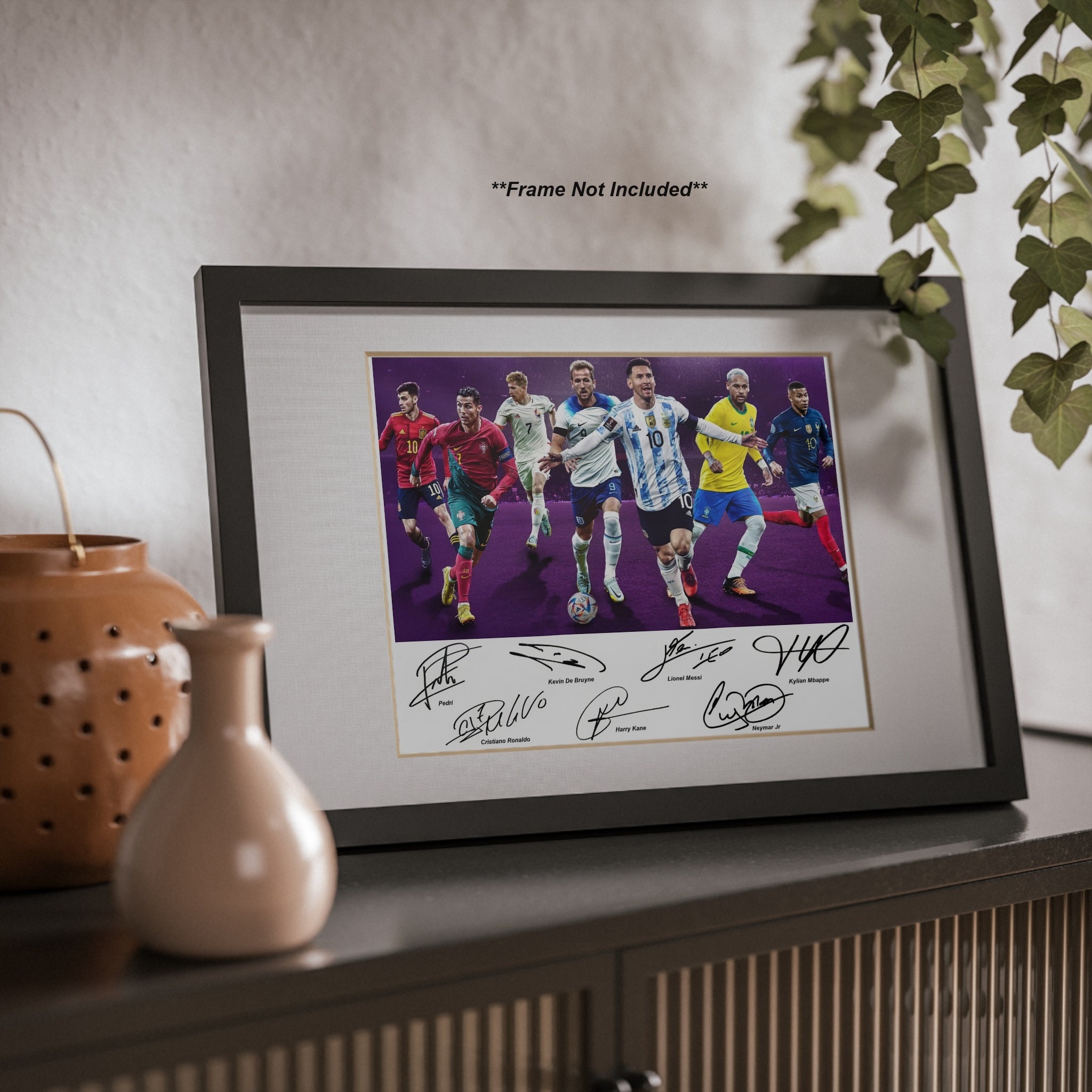 Lionel Messi Cristiano Ronaldo Neymar Kane Pedri Mbappe Soccer ...