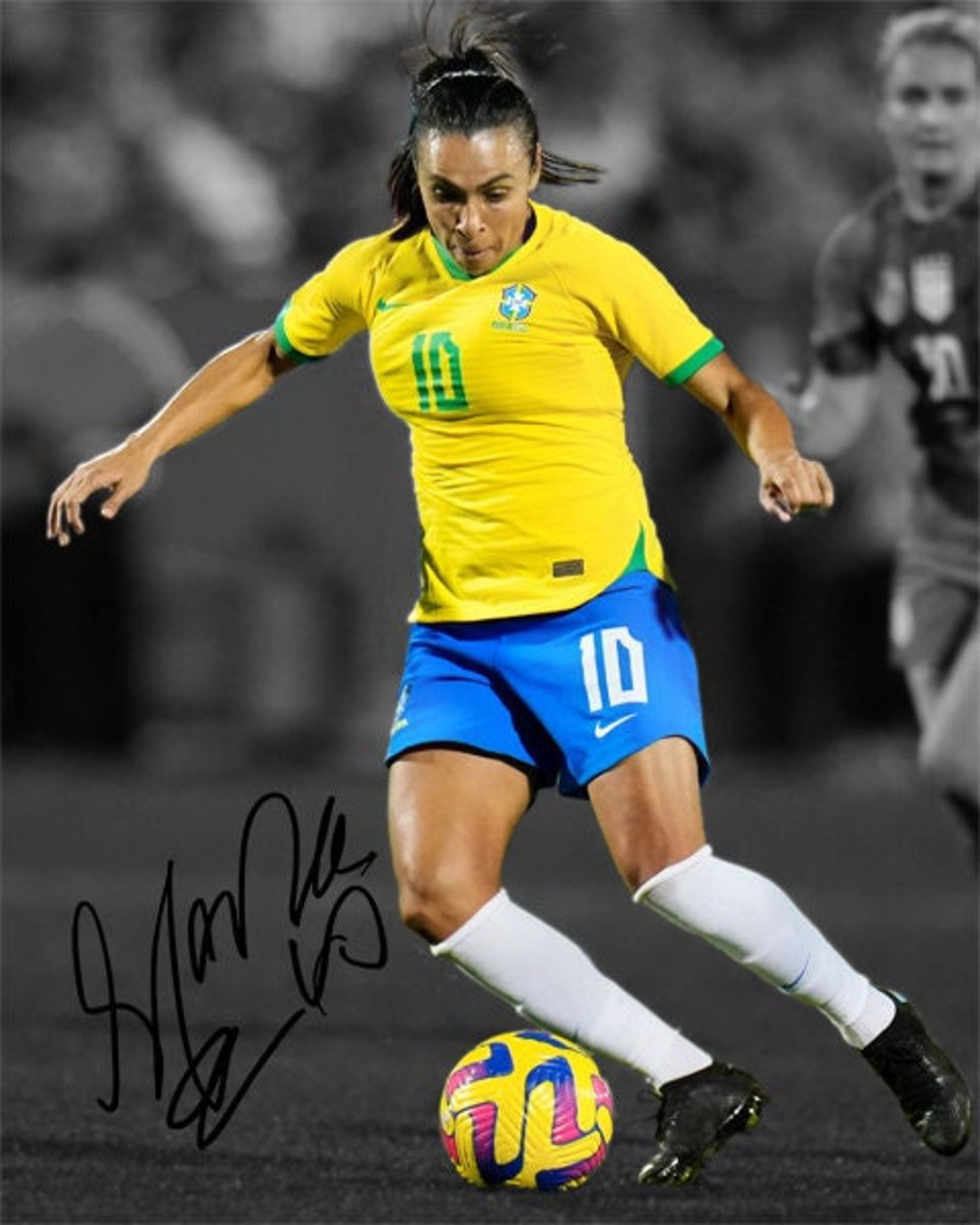 Marta Brazil Women's Soccer Superstar Signed Photo Autograph Print ...
