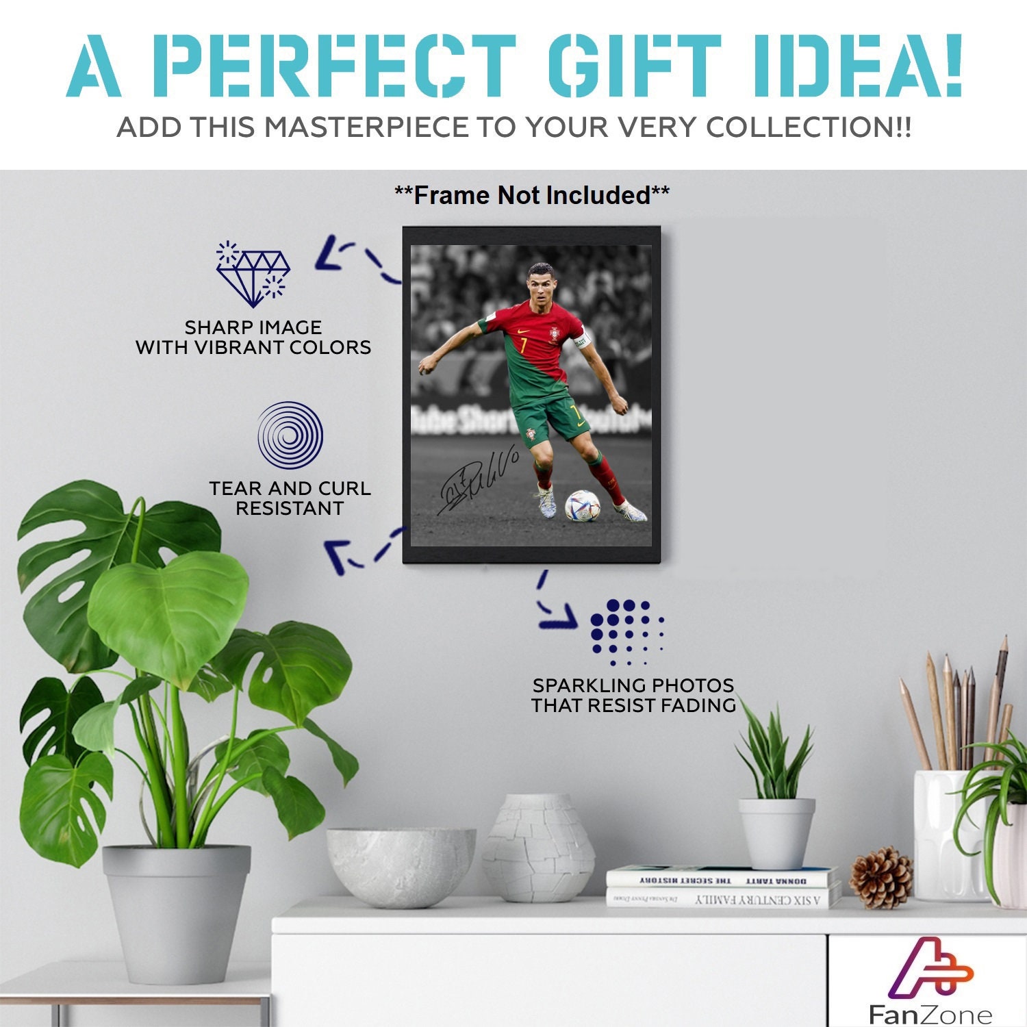 Cristiano Ronaldo Portugal Fußball Ziege signierte Foto Autogramm Druck ...