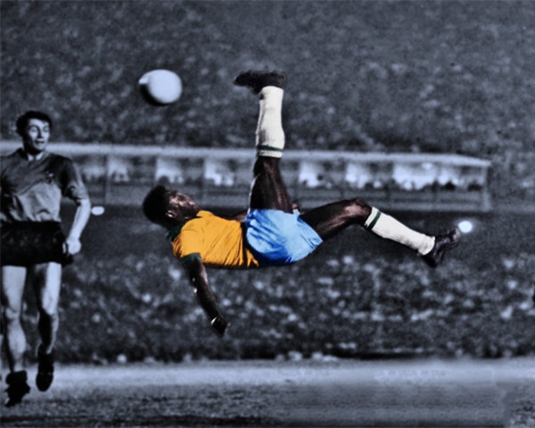 Pele Bicycle Kick Soccer Goat Printable Poster Wall Art Home Decor ...
