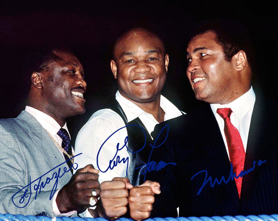 Muhammad Ali Joe Frazier George Foreman Boxing Legends Signed Photo ...