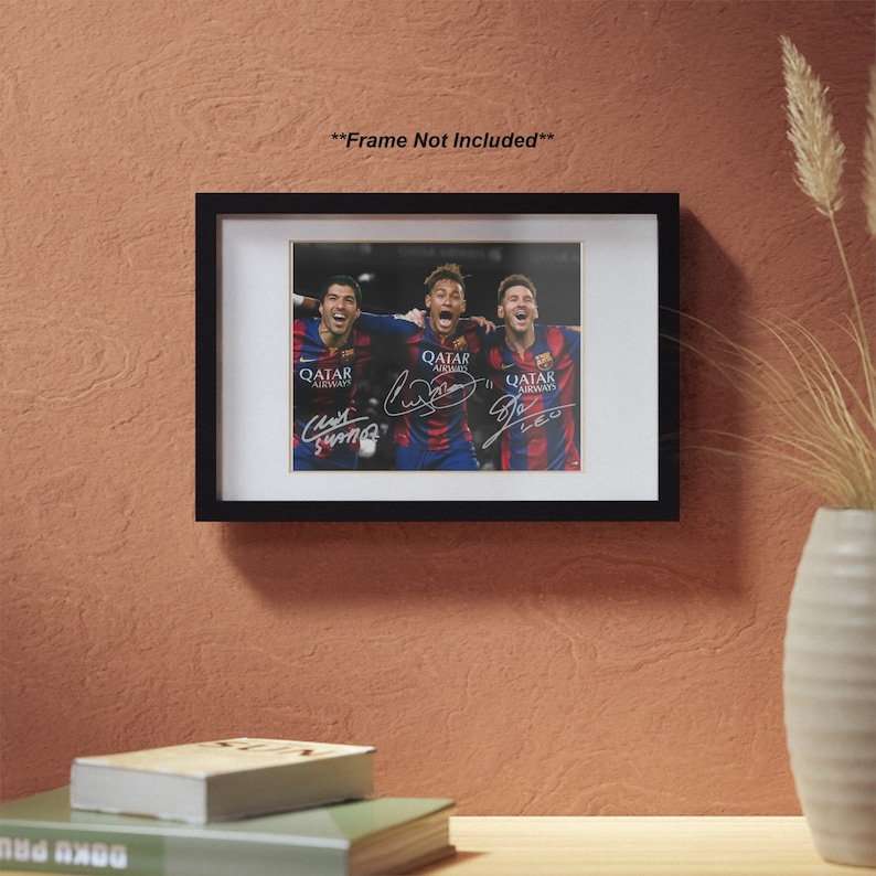 Lionel Messi Neymar Jr Luis Suarez Signed Photo Autograph Print Poster ...