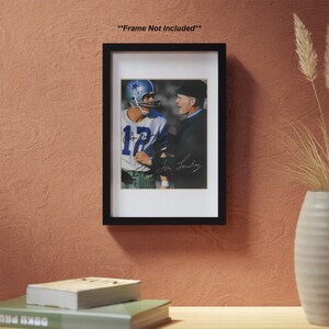 Roger Staubach Tom Landry Dallas Cowboys Signed Photo Autograph Print ...