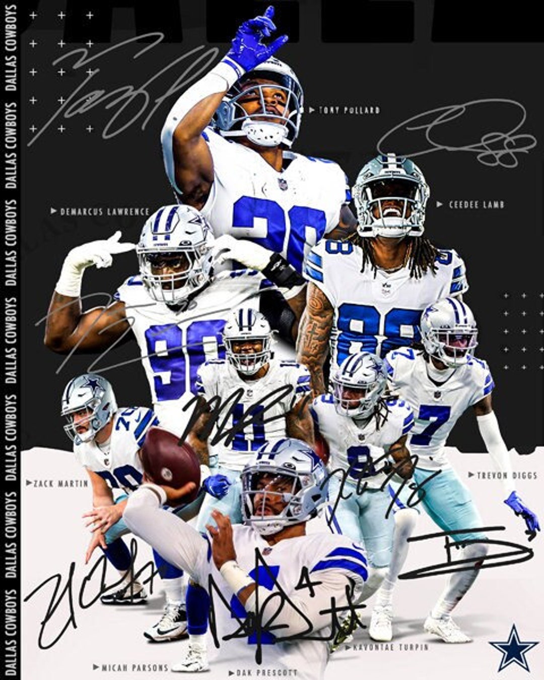 Dak Prescott Tony Pollard Ceedee Lamb Micah Parsons Lawrence Diggs ...